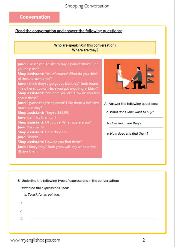 Asking For Price, Asking For And Giving Opinion | Engaging Worksheet ...