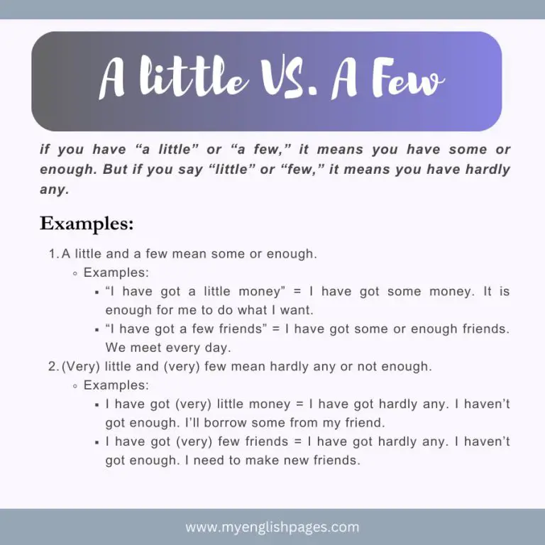 Grammar Lesson: A Little And A Few (Easy Explanations And Illustrations)