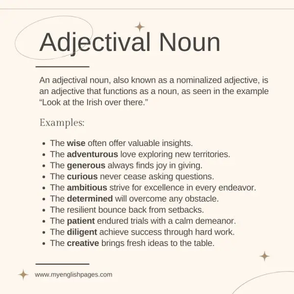 Grammar Lessons: Adjectival Nouns In English (A Comprehensive Guide)