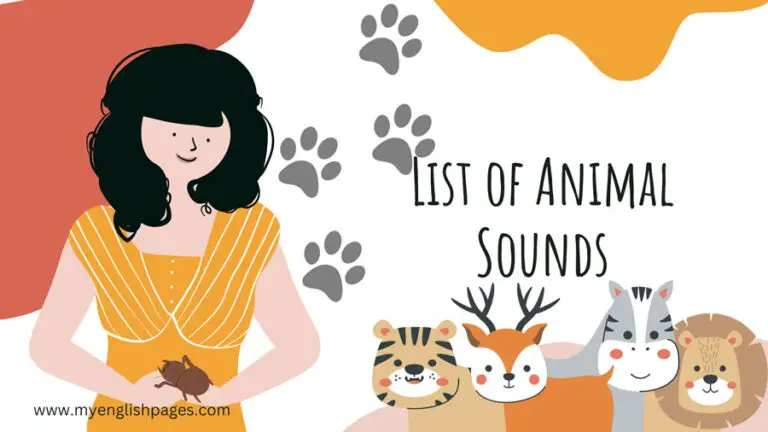 List Of Animal Sounds - English Vocabulary - My English Pages
