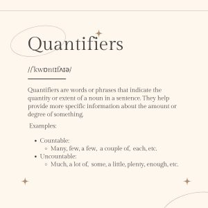 Grammar Lessons: Defining Quantifiers In English