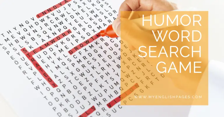 Embedable Humor Word Search Game For English Language Learners