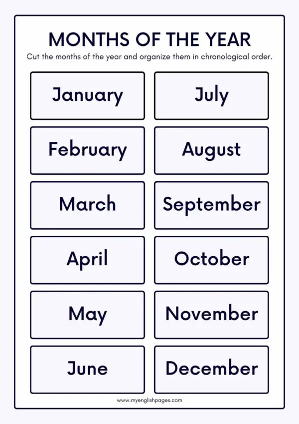 Days And Months Vocabulary: Months, Days, And Times Of Day In English
