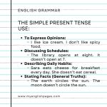 Grammar Lessons: The Simple Present Tense In English