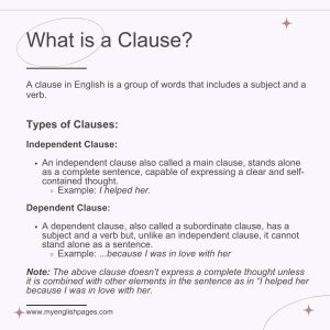 Clause In English Grammar: Definition, Types, And Examples