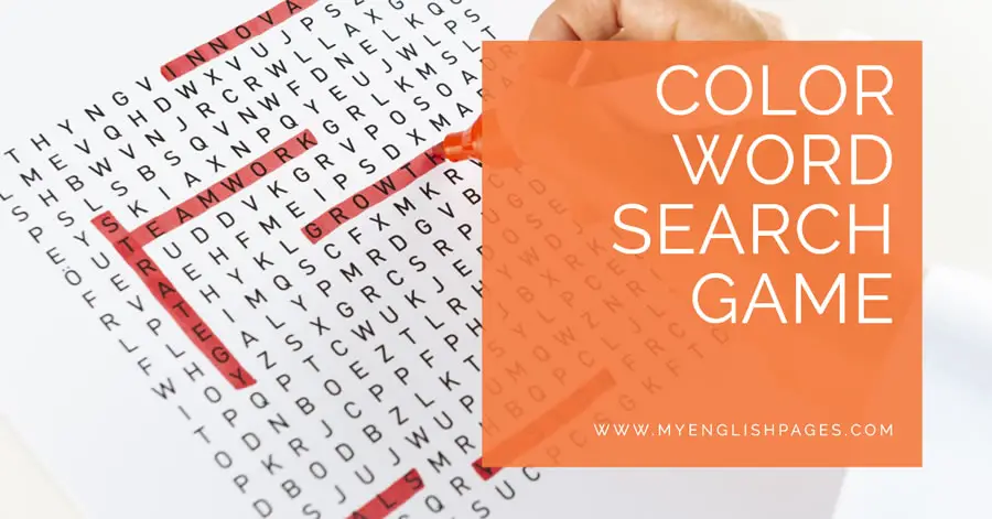 Online Color Word Search Game For English Language Learners