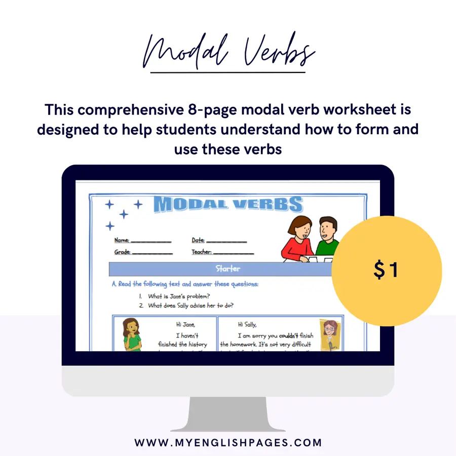 Modal Verbs Verb Worksheets English Grammar Worksheets