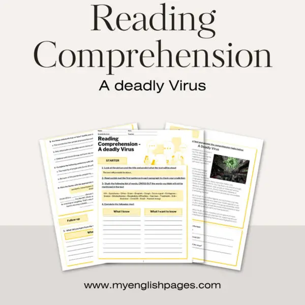 Reading Comprehension About Coronavirus Worksheet - My English Pages