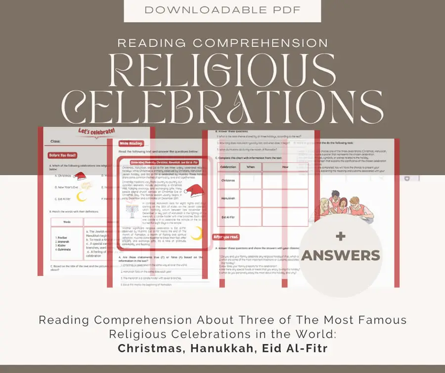 Exploring Religious Festivals: Famous Religious Celebrations Worksheet ...