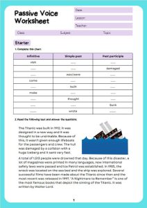 A Comprehensive Passive Voice Worksheet With Answers For ESL Students ...