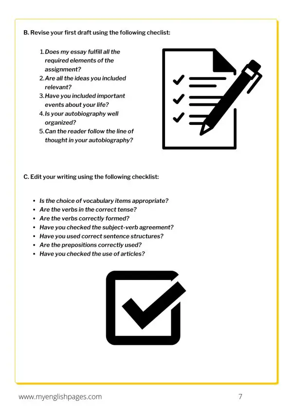Writing An Autobiography Worksheet (PDF) - My English Pages