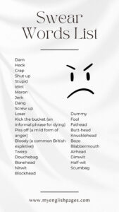 Exploring A List Of 30 Swear Words: Understanding Rude And Offensive ...