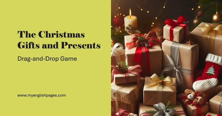 Engaging Christmas Gifts And Presents Word Drag-and-Drop Game