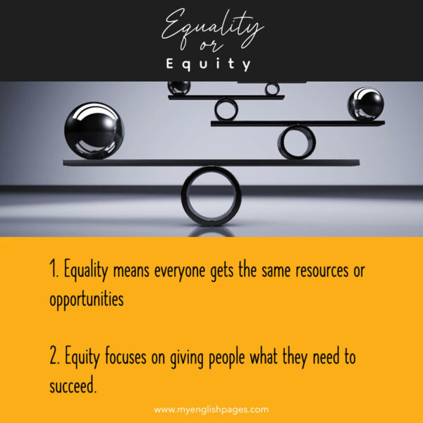 The Difference Between Equity And Equality In English With Examples: A ...