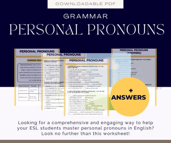 Comprehensive Personal Pronouns Worksheet: Summary & Exercises With ...