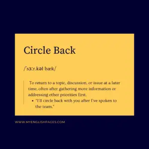 "Circle Back" Phrasal Verb Explained: Meaning, Usage, And Examples