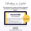 Collocation Worksheet With Answers - PDF Download For ESL/EFL Learners ...