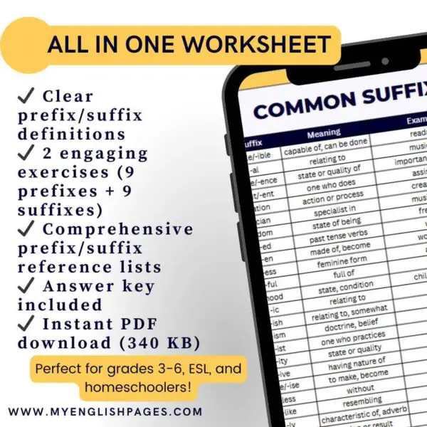 Prefix And Suffix Worksheets: Digital PDF Download (7 Pages ...