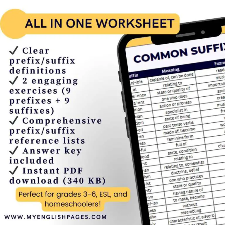Prefix And Suffix Worksheets: Digital PDF Download (7 Pages ...