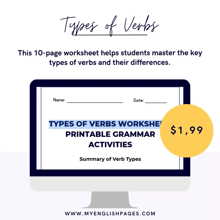 Types Of Verbs Worksheet With Answers – PDF Download For Class 8 & 10