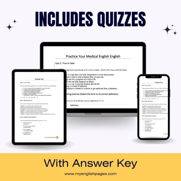 100 Common Medical Terms For ESL Students – PDF Guide With Quizzes